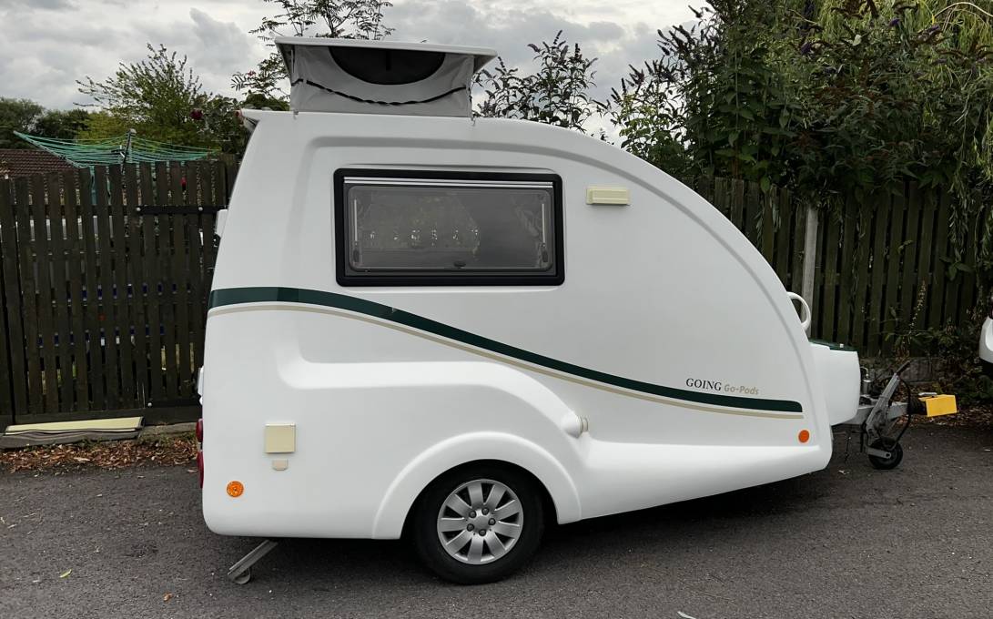 Go POD Going 3, 2 berth, micro tourer caravan, 2016, awning,