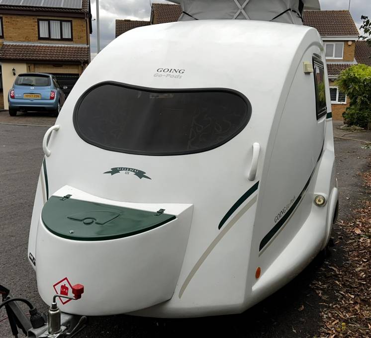 Go POD Going 3, 2 berth, micro tourer caravan, 2016, awning,